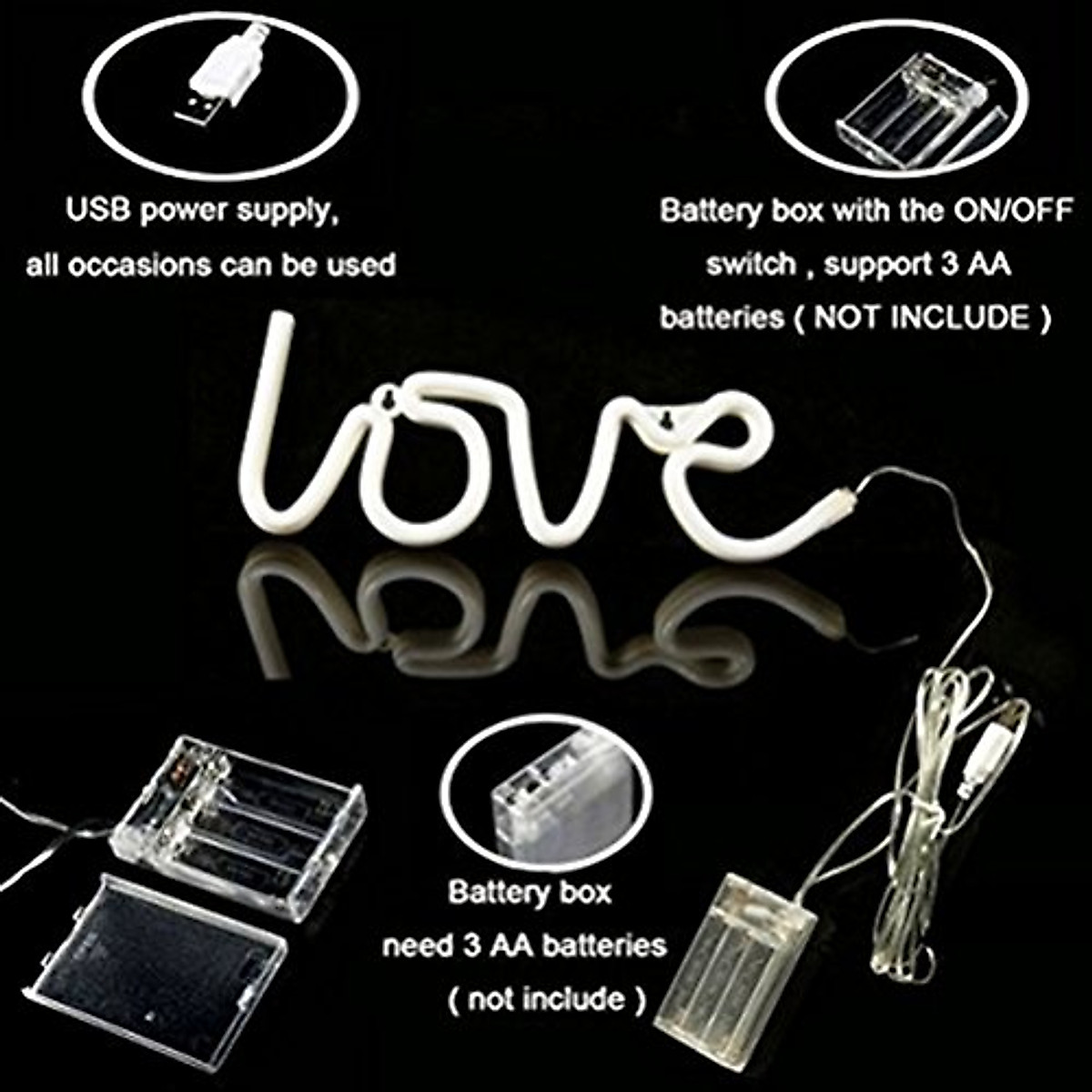 Nordstylee Neon Love Light Signs, Led Love Night Lights Decor Lights for Kid's Gift, Wall/Room Decor, Birthday Party, Christmas, Wedding Decoration(Warm White)