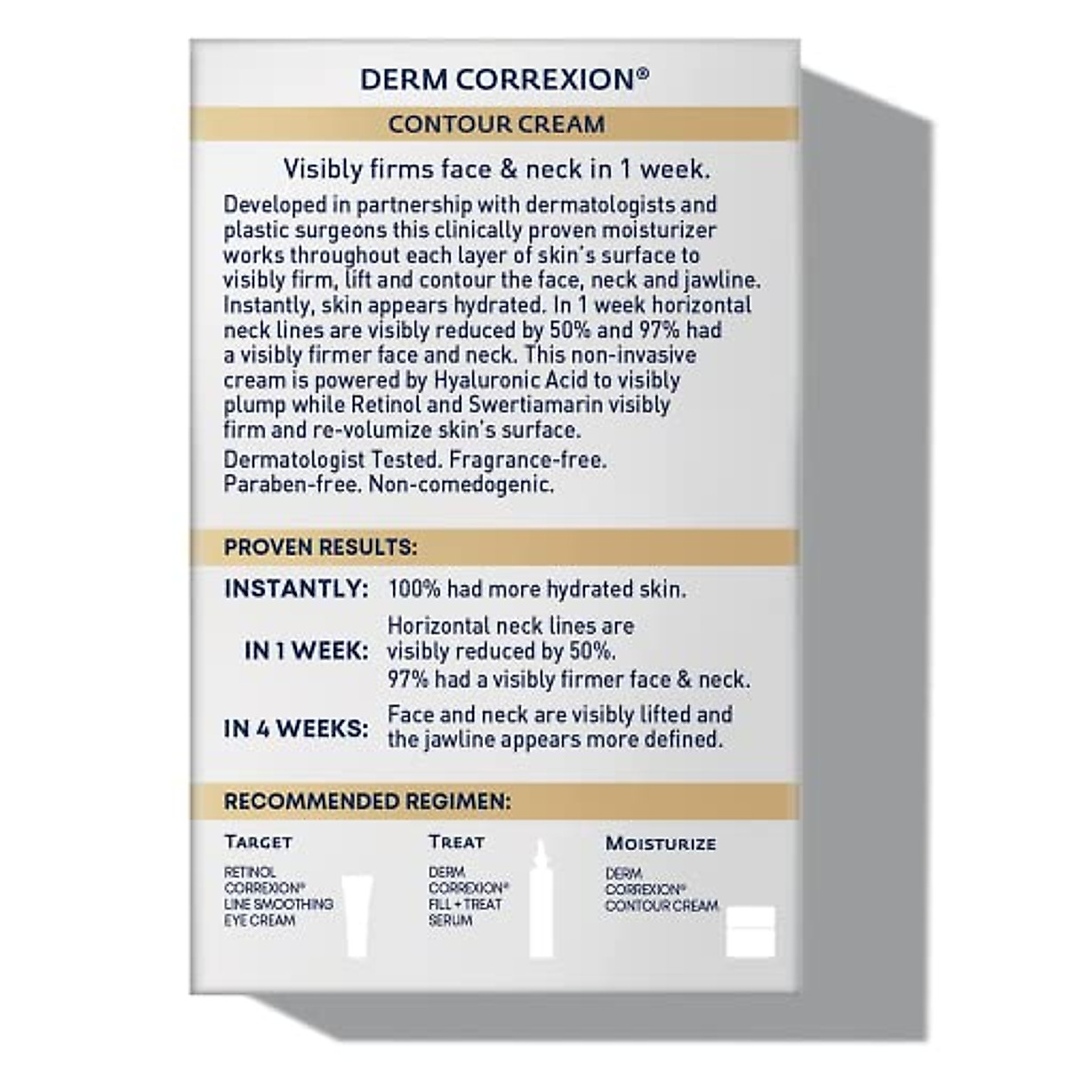 RoC Derm Correxion Neck Cream with Hyaluronic Acid and Advanced Retinol to visibly Tighten & Lift Horizontal Neck Lines, Facial Moisturiser to Contour Face, Neck and Jawline, 1.7oz
