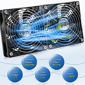 Solar Powered Waterproof Fan Kit, High Speed Exhaust Fan Solar Panel, DIY Cooling Ventilation Project for Chicken Coop, Greenhouse, Dog House, Shed, Gable, Attic