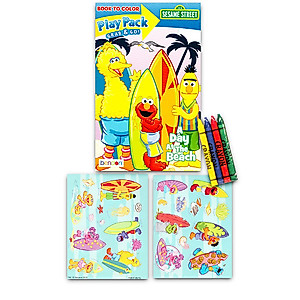 Elmo Sesame Street Paint With Water Super Set for Girls Kids Bundle ~ Deluxe Mess-Free Book with Water Surprise Brush, Mini Coloring Book, and Stickers (Sesame Street Party Supplies)