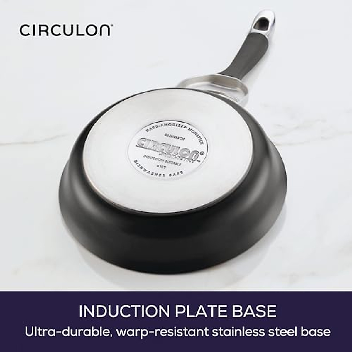 Circulon Symmetry Hard-Anodized Nonstick Frying Pan, 8.5-Inch, Black