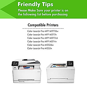 201X 201A Toner Cartridge 4 Pack High-Yield Compatible Replacement for HP 201X CF400X CF401X CF402X CF403X for HP Color Pro MFP M277dw M252dw M277c6 M252 M277 Printer Black/Cyan/Magenta/Yellow
