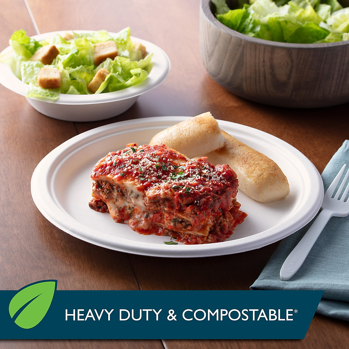 Hefty ECOSAVE Compostable Paper Plates, 10-1/8 Inch, 45 Count