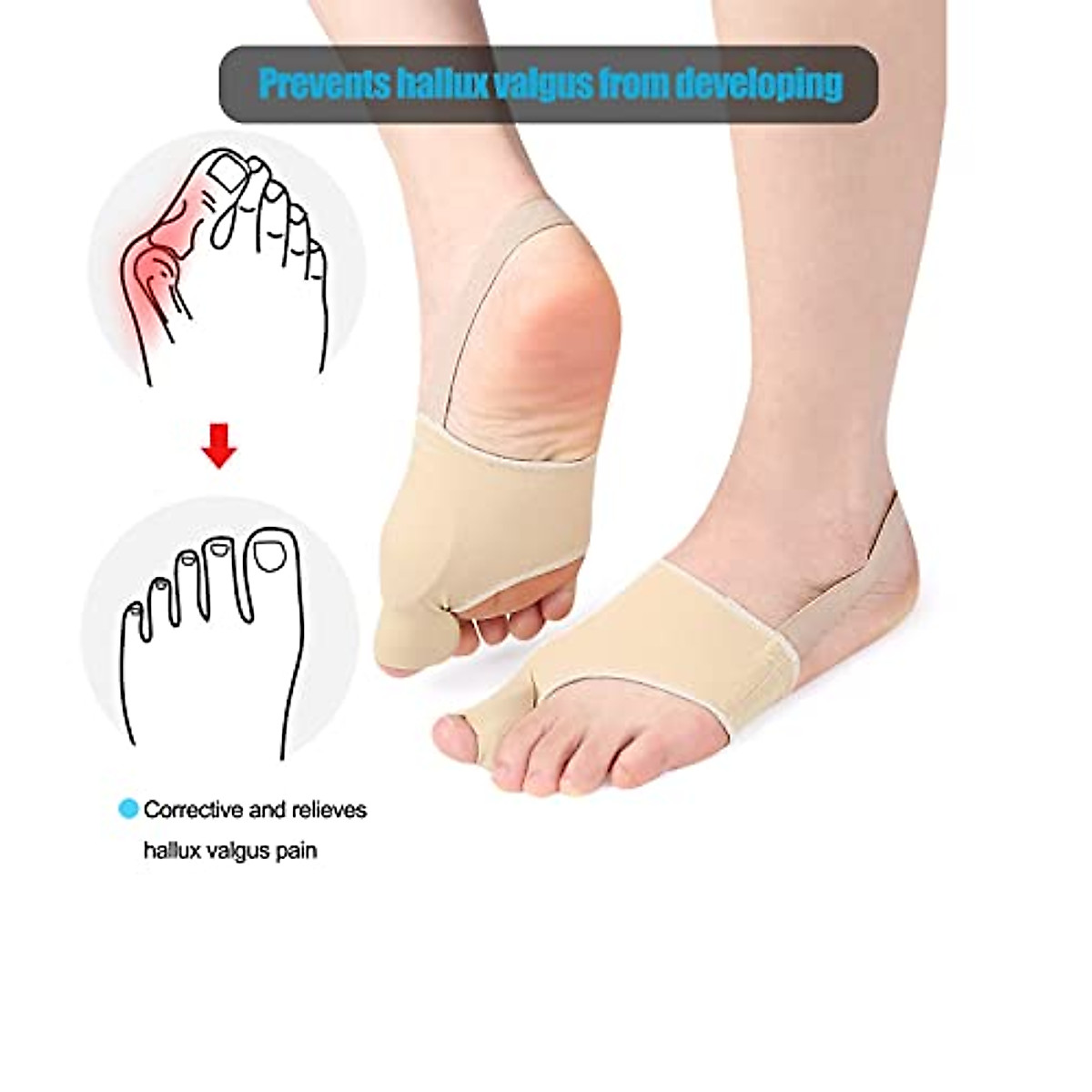 Bunion Corrector, Bunion Pain Relief Splint, Big Toe Straightener Pain Relief for Women & Men, Day Night Support