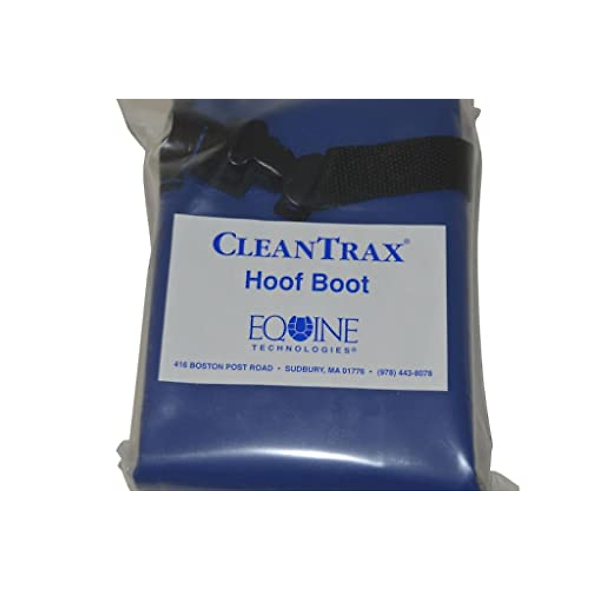 CleanTrax Hoof Soaking Kit for Horses - Hoof Soaking Boot, CleanTrax Equine Hoof Cleanser, Storage Bag with a Horse Shaped Bottle Opener.