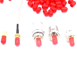 100pcs/lot 6mm Protective Cover Rubber Covers Dust Cap red for SMA Connector or Metal Tubes
