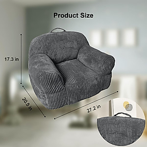Louis Donné Bean Bag Sofa Chair, Ultra-Soft Foam Filling Arm Chair, Reading Couch for Kids, Teens and Adults, Lazy Sofa for Living Room, Bedroom