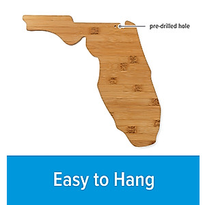 Camco 53111 Bamboo Cutting Board, Florida-shaped - Perfect for Kitchen Use or Wall Decoration - Moisture Resistant