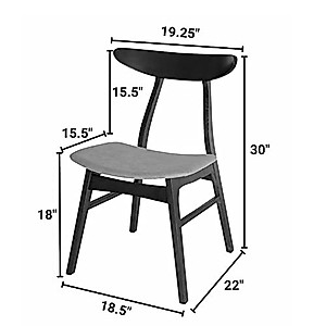 Zenvida Mid Century 5 Piece Dining Set Wood Table Fabric Chairs Seats Four