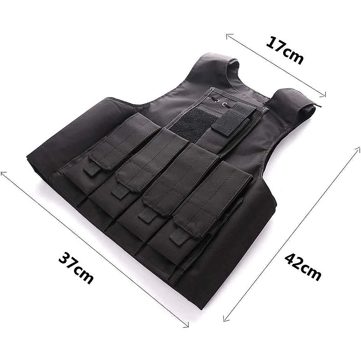 Toyfun Kids Tactical Vest Kit Woodland Camo Combat Assault Waistcoat Army/Military/Police Style, Adjustable and Multi-Colors