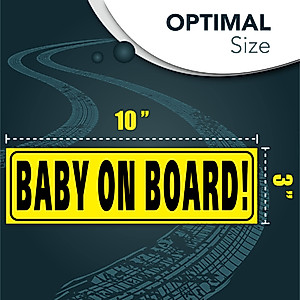 2 PC Baby on Board Car Magnet - 10 x 3 Babies on Board Keep Distance - Be Careful Baby on Board Magnet for Car - Children on Board Magnet for Bumpers