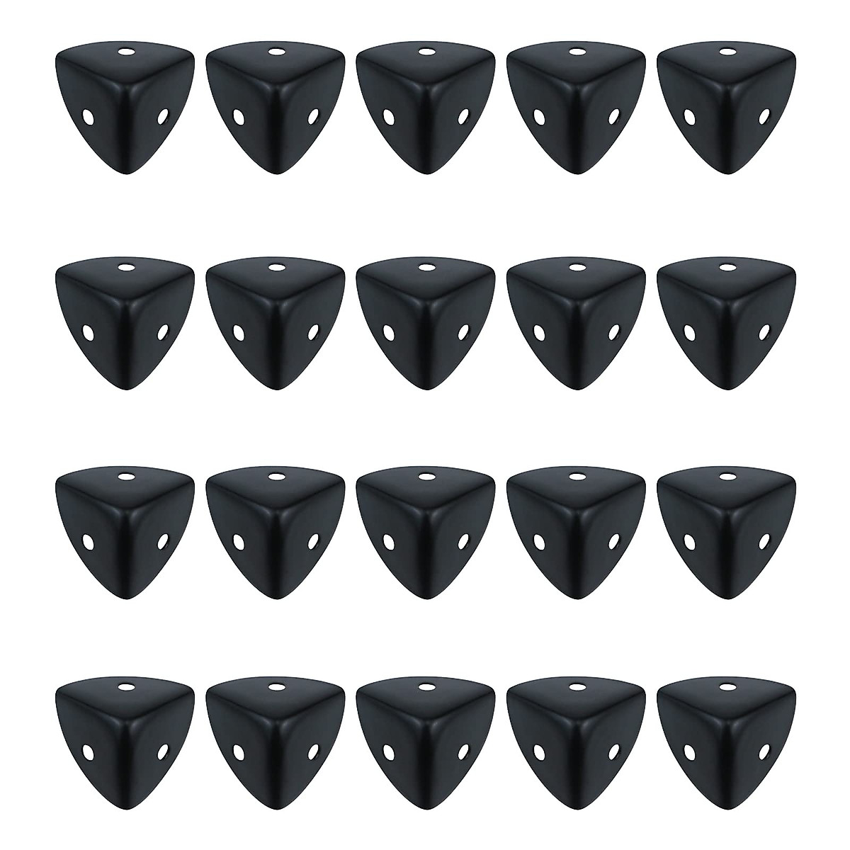 Bitray Metal Box Corner Protector Three Sided Corner Hardware Black Antique Wood Box Corner Protector Guard -20pcs