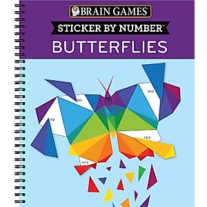 Brain Games - Sticker by Number: Butterflies