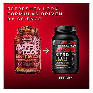 Whey Protein Powder | MuscleTech Nitro-Tech Whey Gold Protein Powder | Whey Protein Isolate Smoothie Mix | Protein Powder for Women & Men | Chocolate Protein Powder, 2 lbs (28 Serv)-package varies