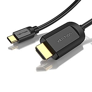 VENTION USB C to HDMI Cable 4K 6.6FT High Speed USB Type C to HDMI Cable Adapter Thunderbolt 3 Compatible for MacBook Pro/Air 2020 iPad Air 4 iPad Pro 2021 iMac Galaxy S20 TV and More