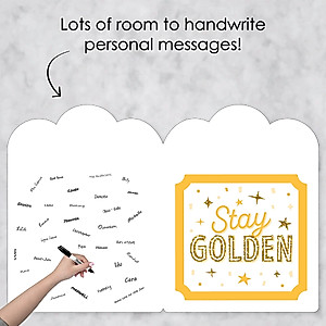 Big Dot of Happiness Golden Birthday - Happy Birthday Giant Greeting Card - Big Shaped Jumborific Card - 16.5 x 22 inches