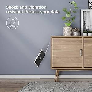 JOIOT 500G Portable External SSD USB 3.1 Type C Flash Drive External Solid State Drive Portable SSD Type A to C Cable for PC/Laptop/Mac/Android/Linux