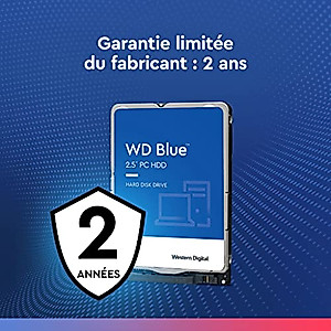 Western Digital WDBMYH0020BNC-WRSN Blue 2 TB 2.5 Inch Internal Hard Drive - 5400 RPM Class, SATA 6 Gb/s, 128 MB Cache, Black