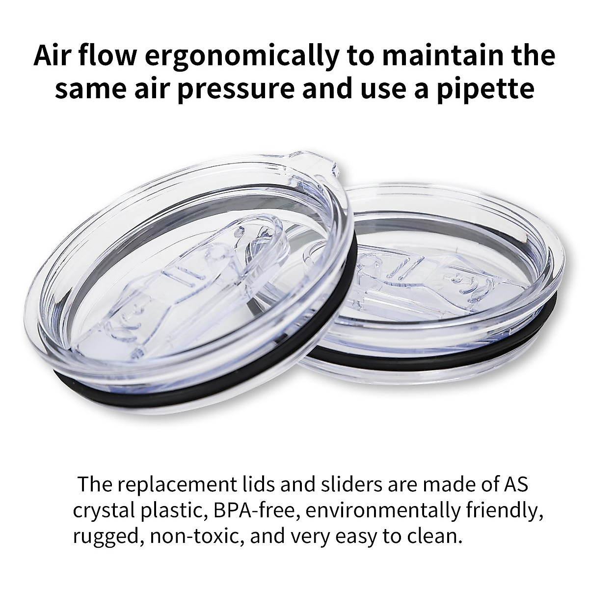 30oz Tumbler Cups Replacement Lids Compatible with YETI Rambler and More, Spill Proof Covers, Straw Friendly (Double Hole), 4 Count (Pack of 1)