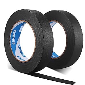 KIWIHUB Painter's Tape, 1"(25mm) x 60 yd (120 Yards Total), 2 Rolls - Black Painting & Masking Tape - Multi Surface Use - 14 Day Clean Release Trim Edge Finishing Tape