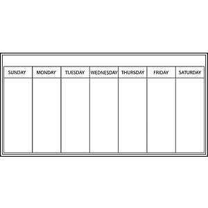 WallPops WPE98895 Whiteboard Weekly Calendar, White & Off-White