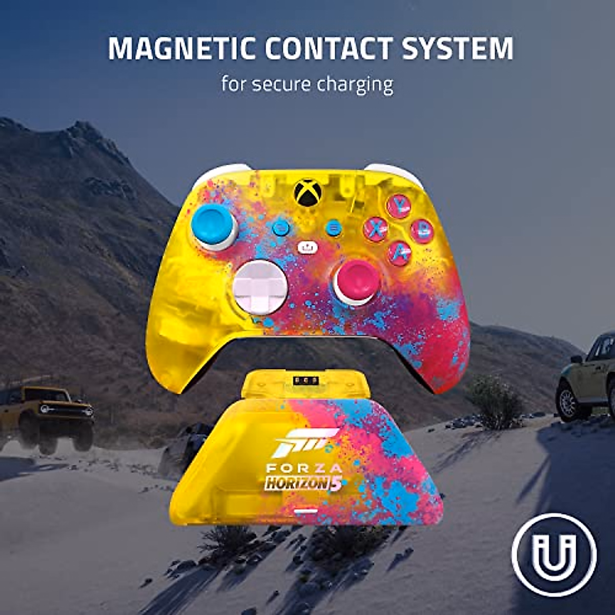 Razer Universal Quick Charging Stand for Xbox Series X|S: Magnetic Secure Charging - Matches Forza Horizon 5 Limited Edition Xbox Wireless Controller - USB Powered - (Controller Sold Separately)