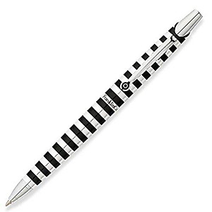 Franklin Covey Nantucket Polished Aluminum Ballpoint Pen with Black Radial Pattern