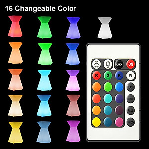 AKaSping LED Bar Table 19" Cocktail Tables with Remote Control 16 RGB Changing-Color Pub Table Hexagon Bistro Coffee Table Outdoor Light Up Bar Table Light Up Furniture