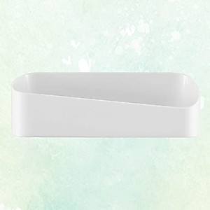 Cabilock Shower Shelves White Shower Free Room Shelf Organizer Basket Soap Shape for Adhesive Mounted Plastic Drill Geometric Kitchen Holder Bathroom Storage Wall Shampoo Caddy Rack Wall Hangings