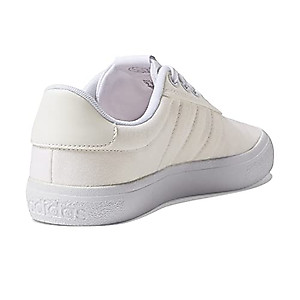 adidas Women's Vulc Raid3r Skate Shoe, White/White/Silver Metallic, 8