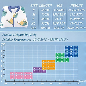 Reinewol Toddler Sleep Sack,Sleep Bag with Feet 2.5 Tog Wearable Blanket for Girl Boy, Thermostatic Absorb Sweat SleepSack with Removable Sleeves(Palm,Large)
