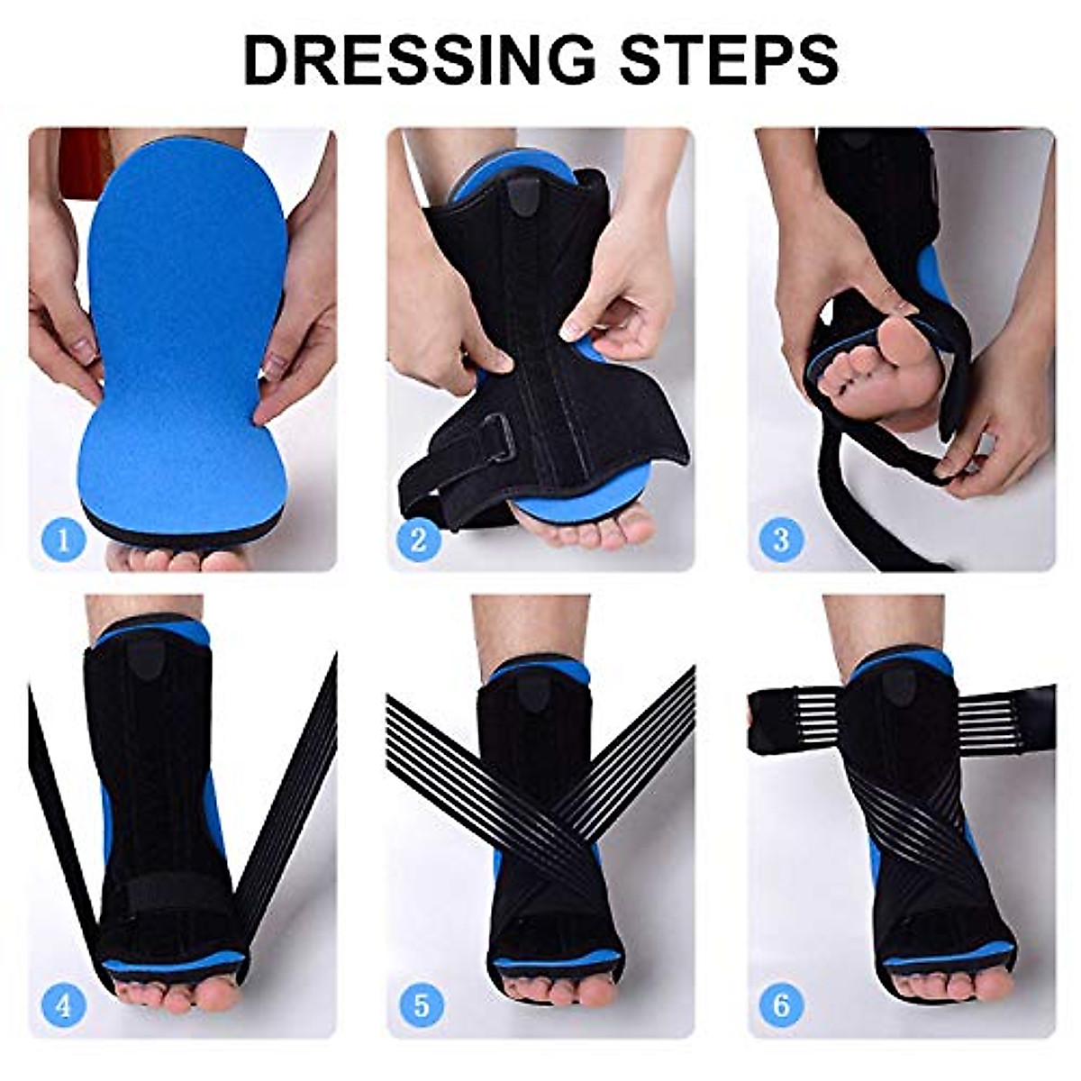 Plantar Fasciitis Night Splint Adjustable Ankle Brace Foot Drop Orthotic Brace Plantar Fasciitis Braces Support for Women and Men Right/Left Feet(Red Ball)