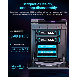 ACEMAGICIAN [Gaming PC] Mini PC Gaming, AMD Ryzen 7 5700U (up to 4.3Ghz) 32GB DDR4 512GB M.2 SSD Zen 3 Ryzen Mini PC RGB Lights AMR5 Mini Computer WiFi6 4K HDMI DP Type-C Small PC, Auto Power On