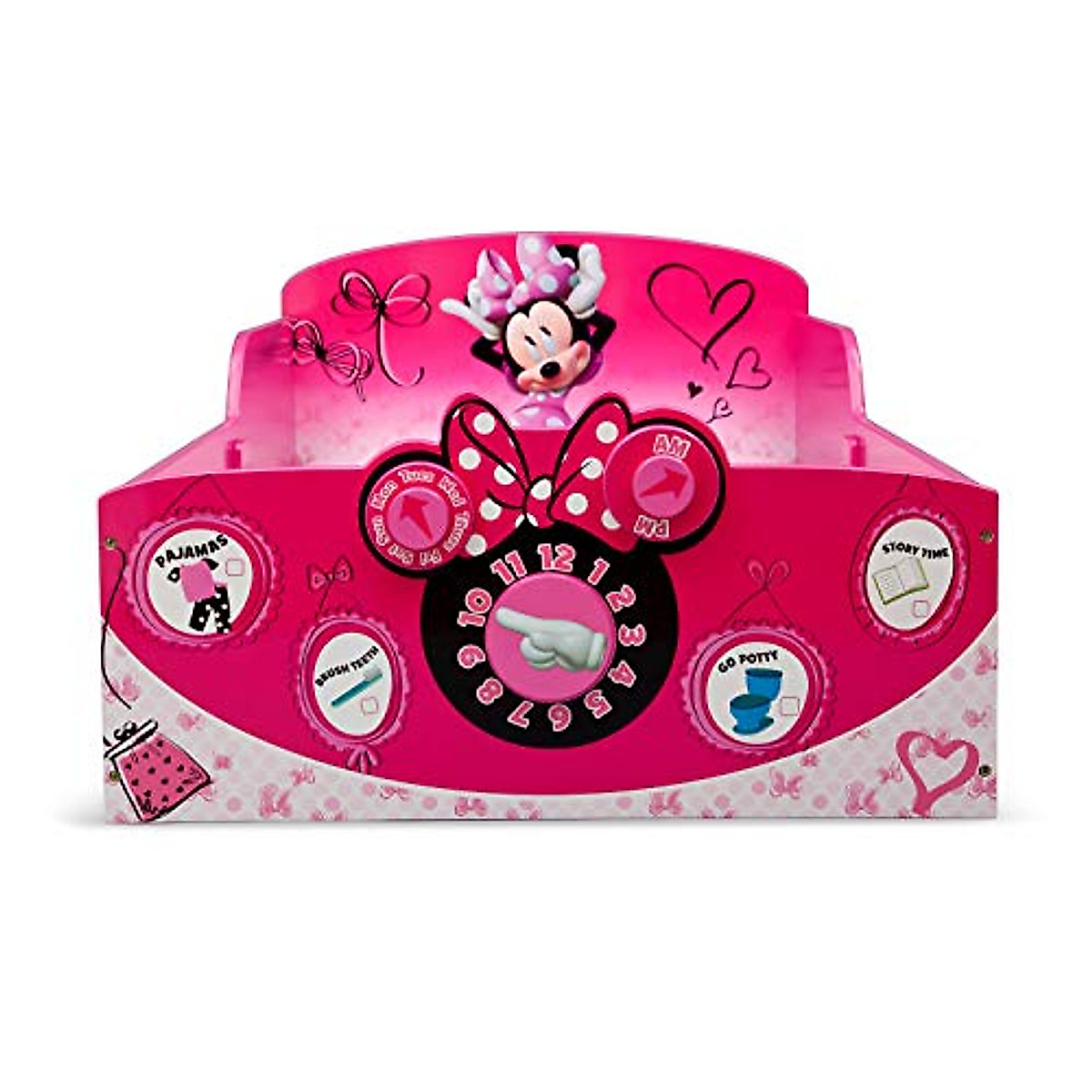 Delta Children Interactive Wood Toddler Bed, Disney Minnie Mouse + Serta Perfect Slumber Dual Sided Recycled Fiber Core Toddler Mattress (Bundle)