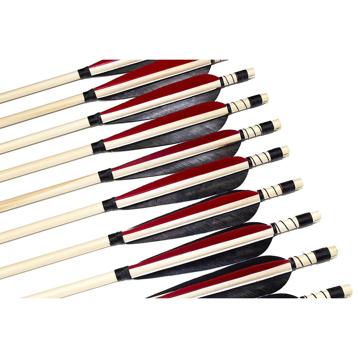 TTFLY FLETCHING 32 Inch Wooden Arrows Practice Hunting Targeting Wood Arrow Parabolic Turkey Feathers Archery for Recurve Longbow