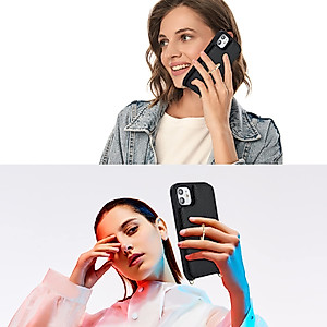 Lipvina for iPhone 13 Mini Case with Card Holder and Strap for Women,Crossbody Lanyard,Kickstand Ring Stand,Snap Clasp,RFID Blocking,Phone Wallet Cases 5.4 inch(Black)