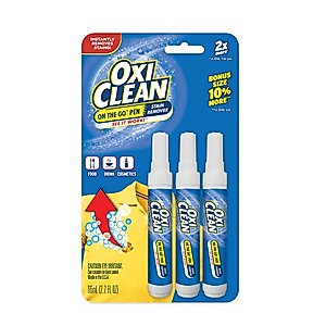 OxiClean On The Go Stain Remover Pen for Clothes and Fabric, Instant Stain Removal Stick, Pack of 3