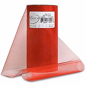 Expo Shiny Tulle Spool of 25-Yard, Red