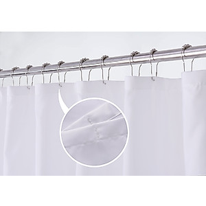 N&Y HOME Fabric Shower Curtain Liner Solid White with Magnets, Hotel Quality, Machine Washable, 70 x 72 inches for Bathroom