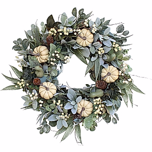 Fall Decorations for Home Fall Wreaths Decor for Front Door Sunflower Pumpkin Maple Leaves Pine Cones Berry Orange Harvest Door Wreaths Autumn Thanksgiving Outdoor Decorations Garland Swag Halloween