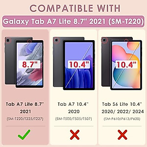 DETUOSI Slim Case for Samsung Galaxy Tab A7 Lite 8.7" 2021 (SM-T220/T225/T227U), Ultra Thin Folio Tri-fold Flip PU Leather Book Cover Multi-Angle Stand + Protective Hard Back Shell + Magnetic Closure