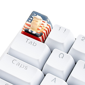 Ocean Key Artisan Keycaps for DIY Replacement Handmade Resin Keycaps Decoration, Trump Figure Handmade Resin Keycaps for Switch Gaming, Cherry MX Mechanical Keyboards (Red)