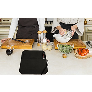 Chef's Knife Roll Bag With 4 Slots, Knife Roll Heavy Duty 16oz Waxed Canvas Knife Case Professional Anti Cutting Fabric Inside