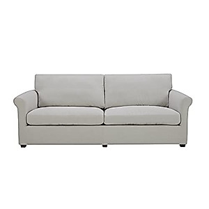 Amazon Brand – Stone & Beam Balkan Contemporary Rolled-Arm Sofa Couch, 91"W, Chalk