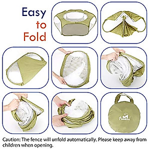 Pawaboo Small Animals Playpen, Waterproof Small Pet Cage Tent with Large Breathable Cover, Pop-up & Foldable Indoor/Outdoor Fence for Kitten/Puppy/Guinea Pig/Rabbits/Hamster/Hedgehogs, Avocado Green