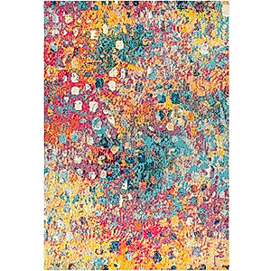 JONATHAN Y CTP108A-5 Contemporary POP Modern Abstract Indoor Area-Rug Bohemian Easy-Cleaning High Traffic Bedroom Kitchen Living Room Non Shedding, 5 ft x 8 ft, Multi/Yellow