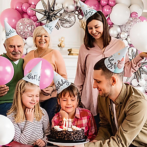 Aooxpok Pearl Pink White Balloon Garland Arch Kit,146Pcs Pearl Pink Balloon White Balloon Sliver Balloon for Girl's Birthday Bridal Baby Shower Valentine's Day Princess Theme Party Decorations