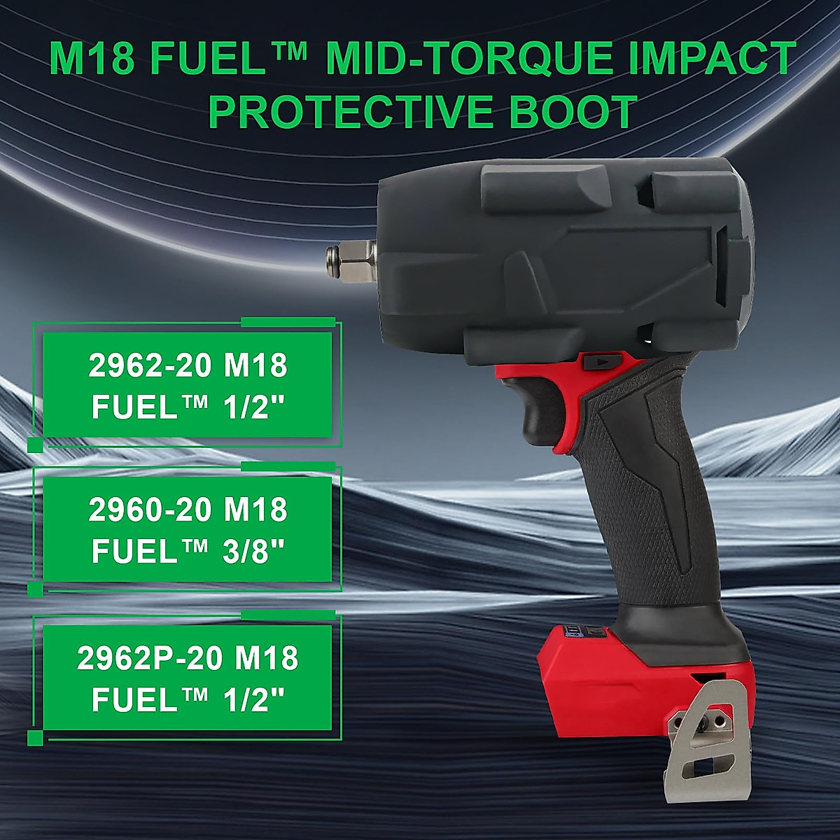 49-16-2960 Protective Boot Compatible with Milwaukee M18 Fuel Mid-Torque Impact Wrench Protective Boot for Milwaukee 2960-20 2962-20 2962P-20 Assembly Accessories Part