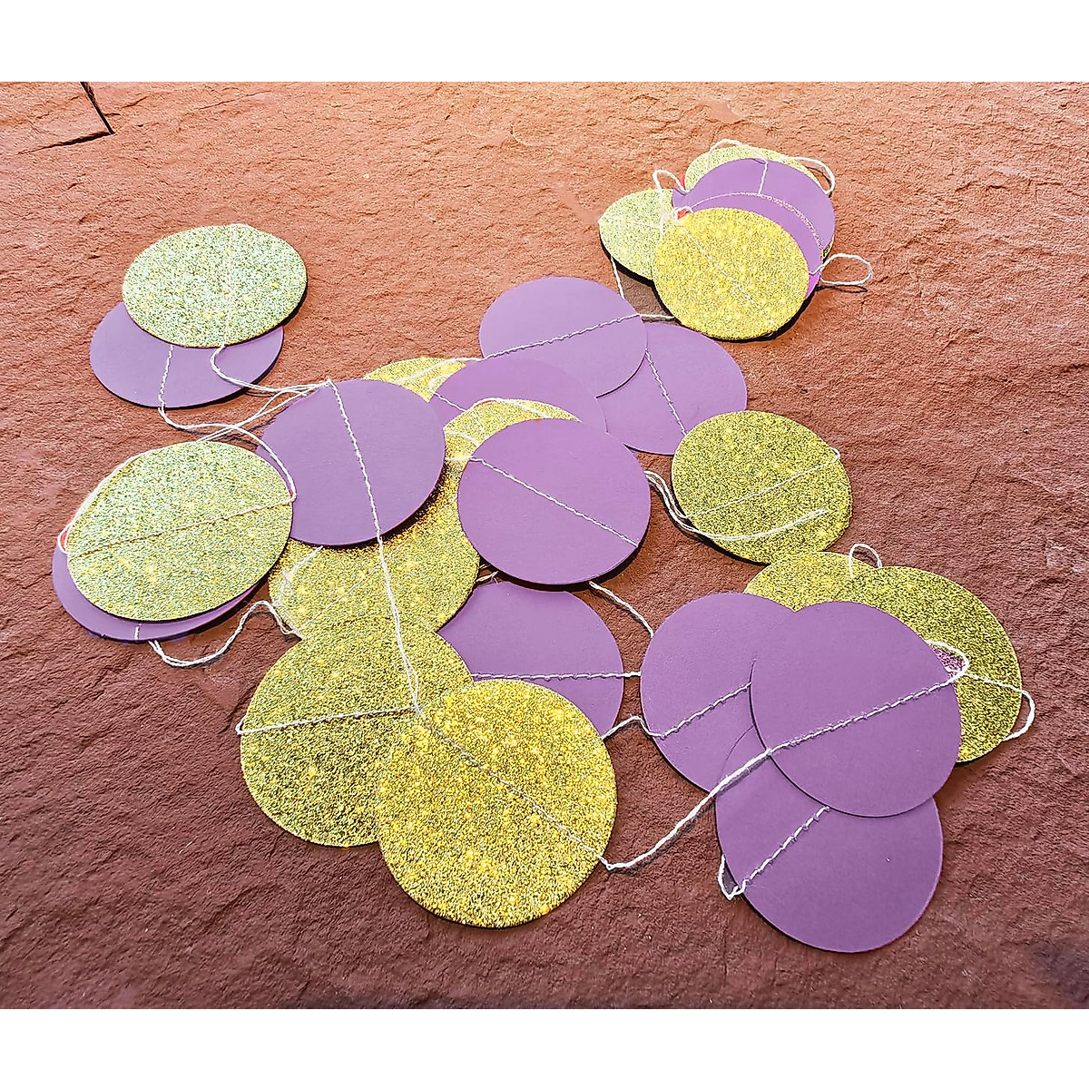 Graduation Party Decorations Purple Gold 2024/Purple Gold Graduation Decorations/Purple Gold Birthday Party Decorations Purple Paper Garlands for Eid Mubarak Decorations/Bridal Shower