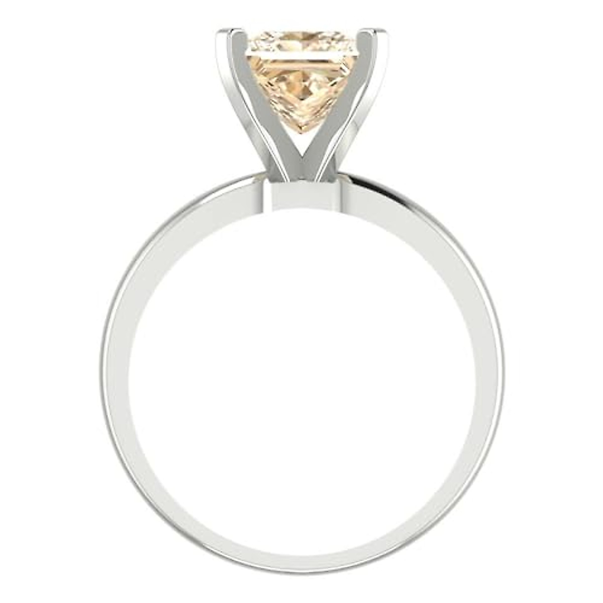 Clara Pucci 2.0 ct Princess Cut Solitaire Genuine Natural Morganite Engagement Wedding Bridal Promise Anniversary Ring 14k White Gold